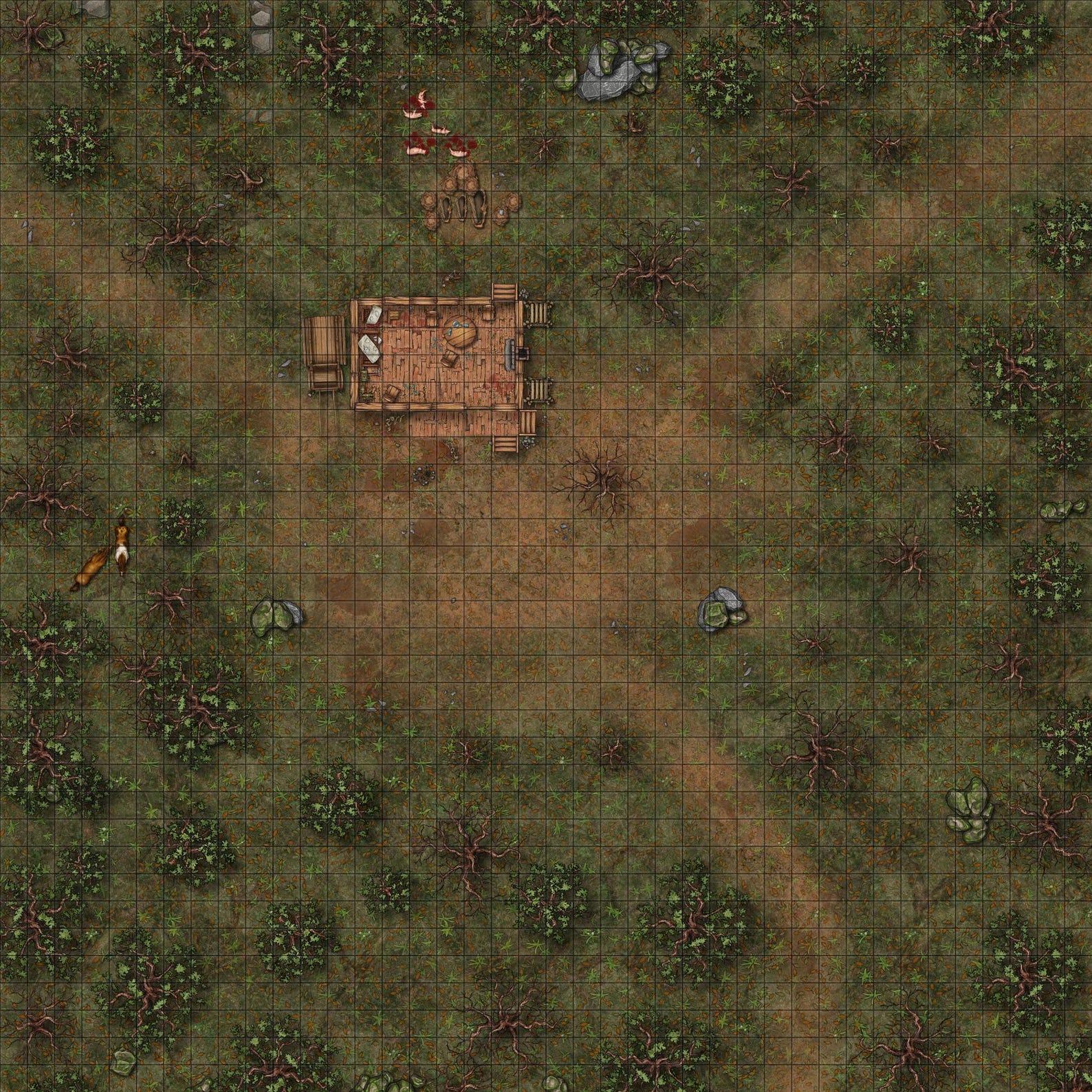 RPG Battlemap: Cabin in the Woods for Dnd, Pathfinder (digital Download ...