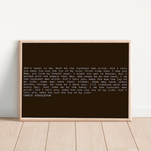 Chris Stapleton Lyrics Etsy