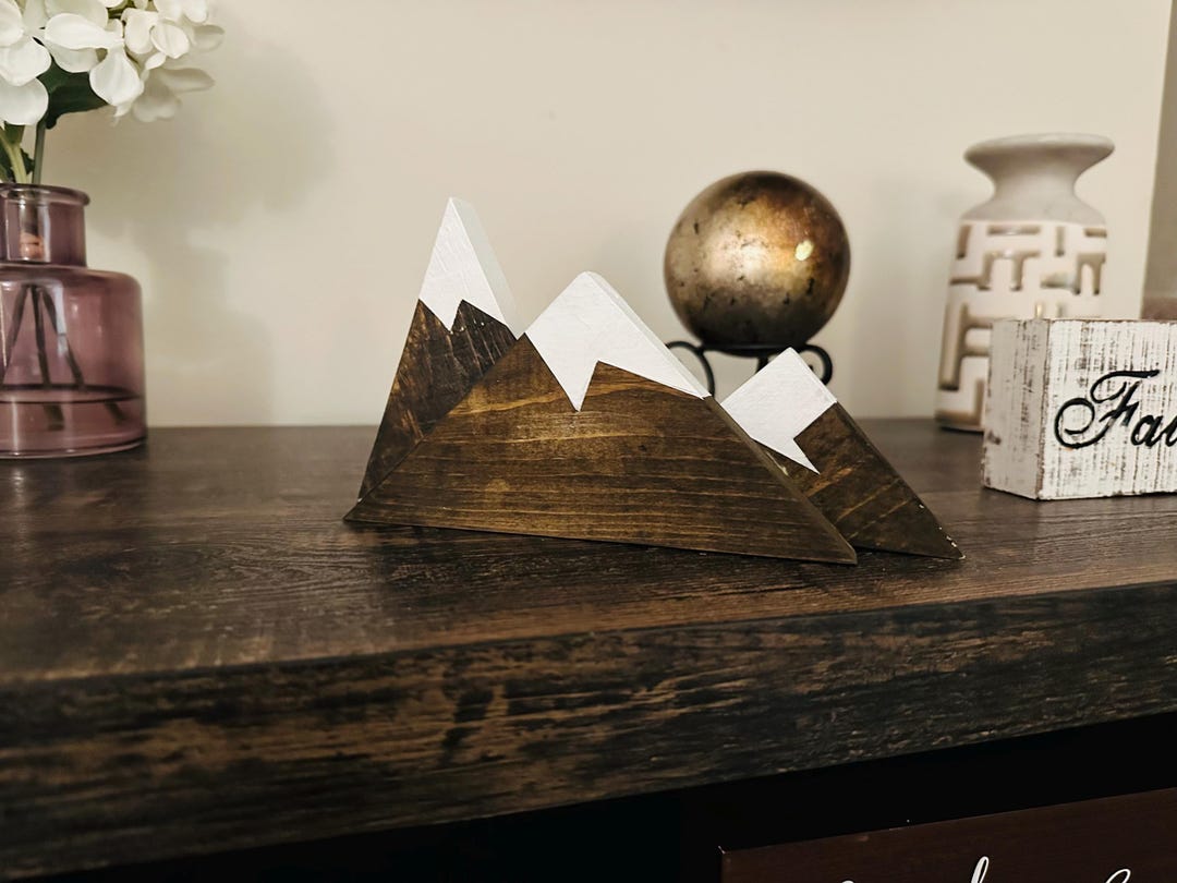 Mountain Decor, Wood Mountains, Snow Capped Mountains, Country Decor ...