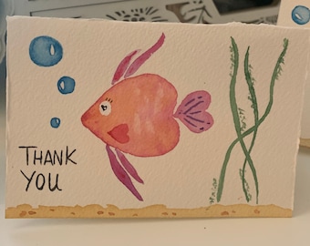 Personalized Fish Thank You Cards - Etsy