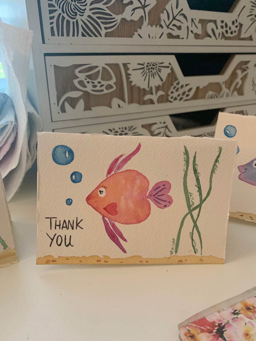 Heart Fish Thank You Cards, Invitations, Etc. - Etsy