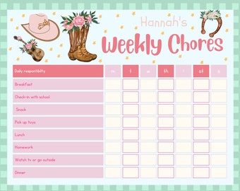 Cleaning Checklist/ Chore Chart/ Rainbow/ Editable Chore Chart - Etsy ...