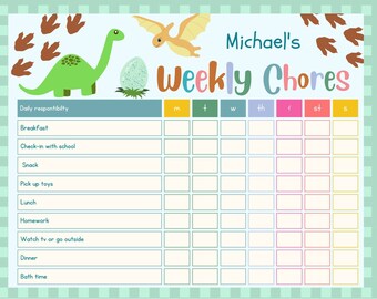 Dino Reward Chart Editable PDF Printable Behavior Chart Green Purple ...