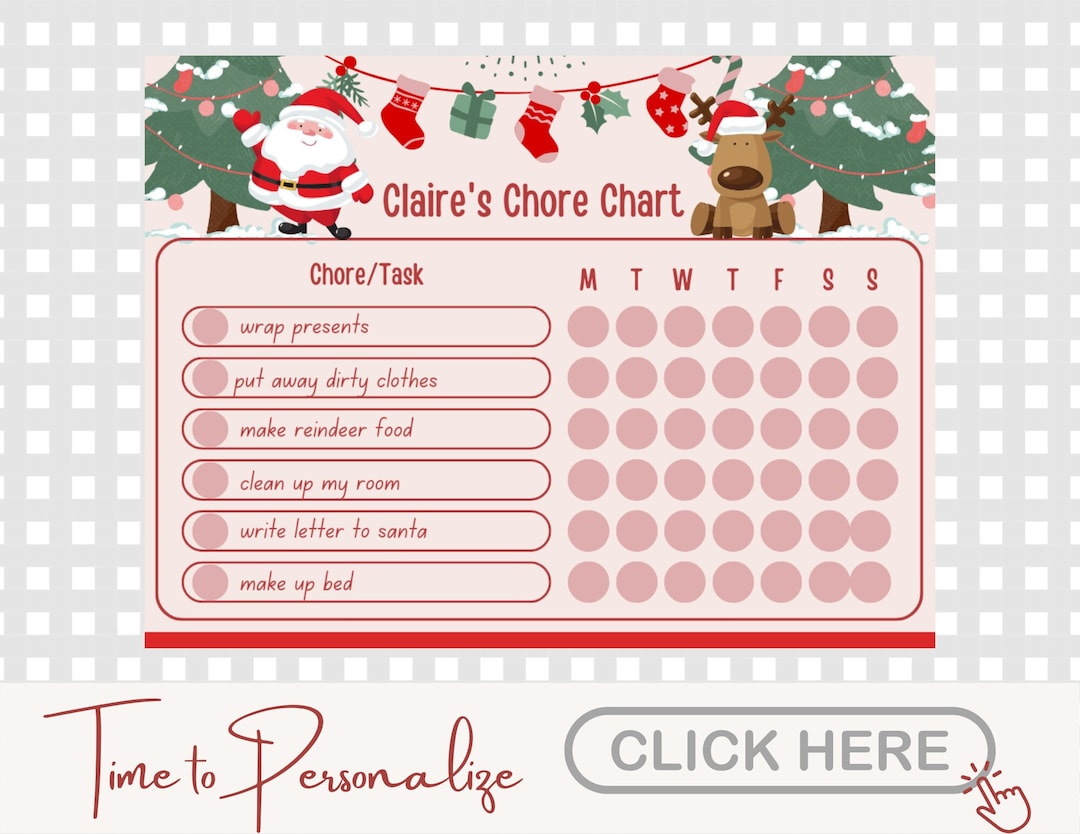 EDITABLE Reward Behavior Chart for Kids Children Countdown to Christmas ...