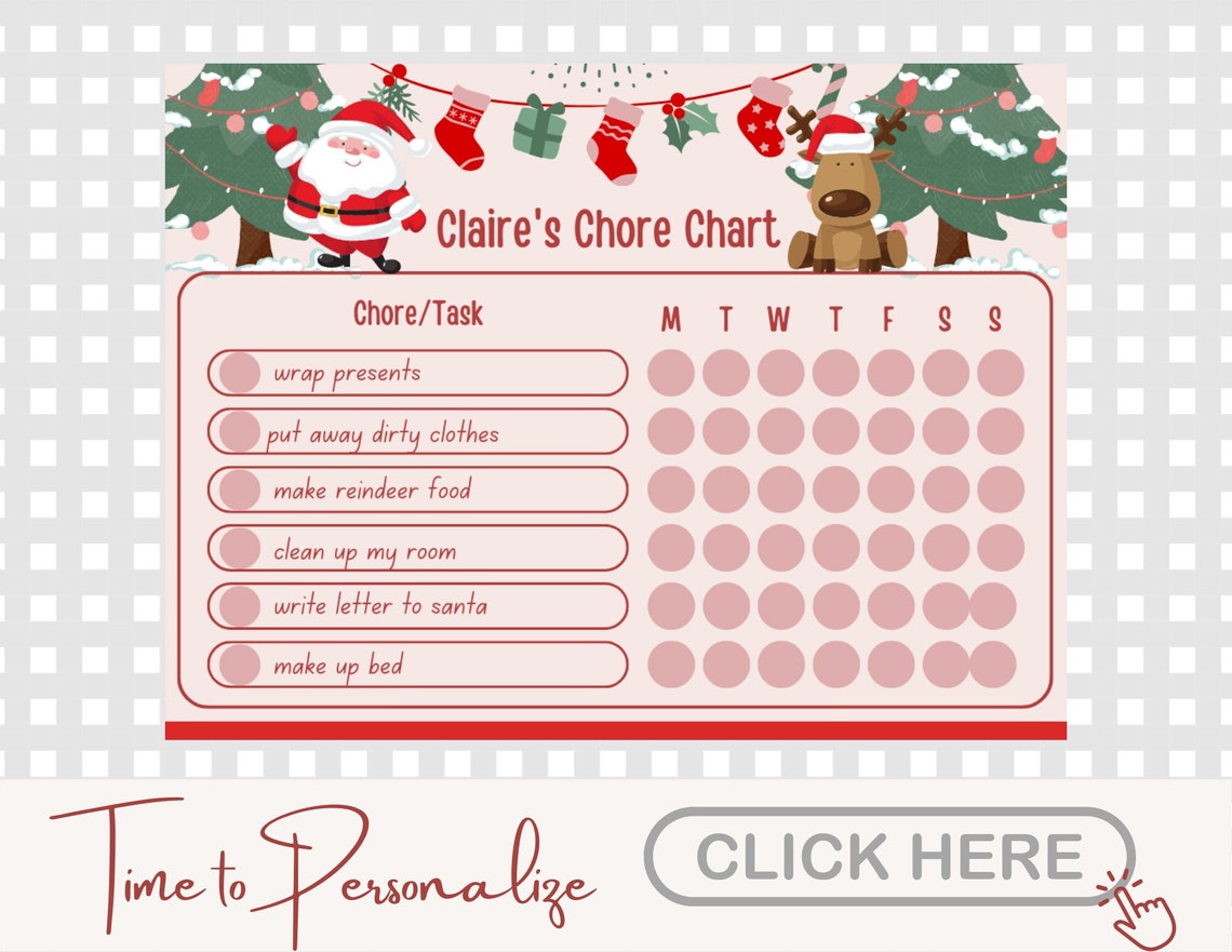 EDITABLE Reward Behavior Chart for Kids Children Countdown to Christmas ...