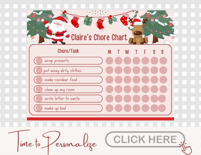 EDITABLE Reward Behavior Chart for Kids Children Countdown to Christmas ...