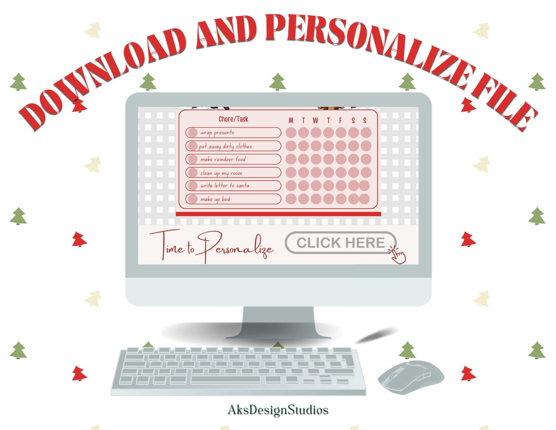 EDITABLE Reward Behavior Chart for Kids Children Countdown to Christmas ...