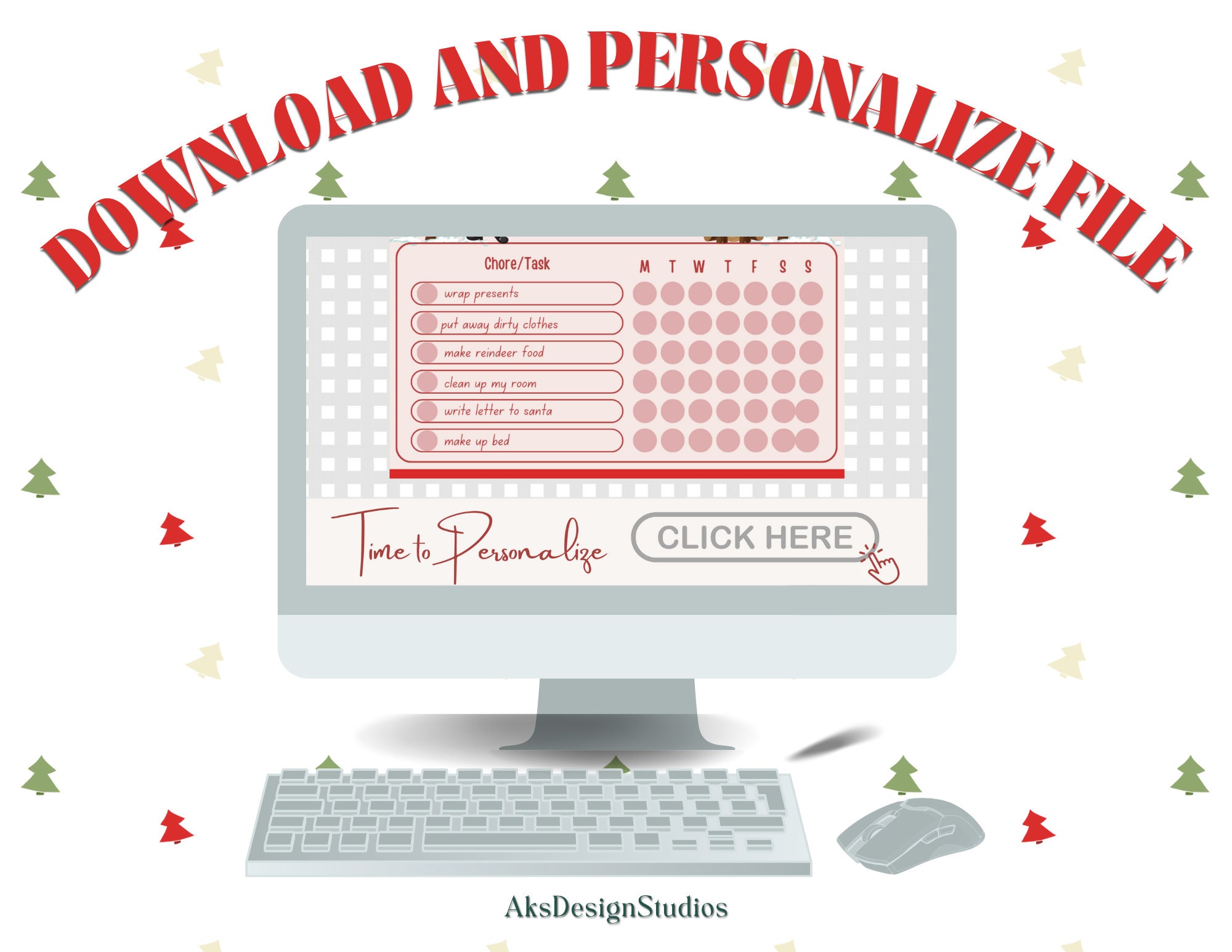 EDITABLE Reward Behavior Chart for Kids Children Countdown to Christmas ...