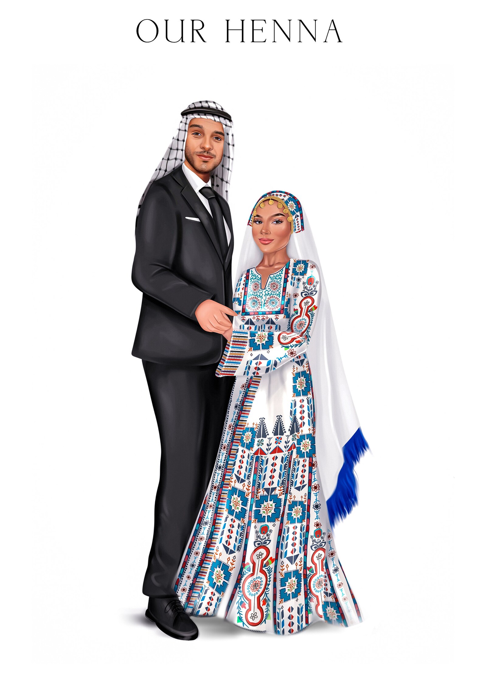 Personalised Henna Print, Henna Illustration, Couple Gift, Bride and ...