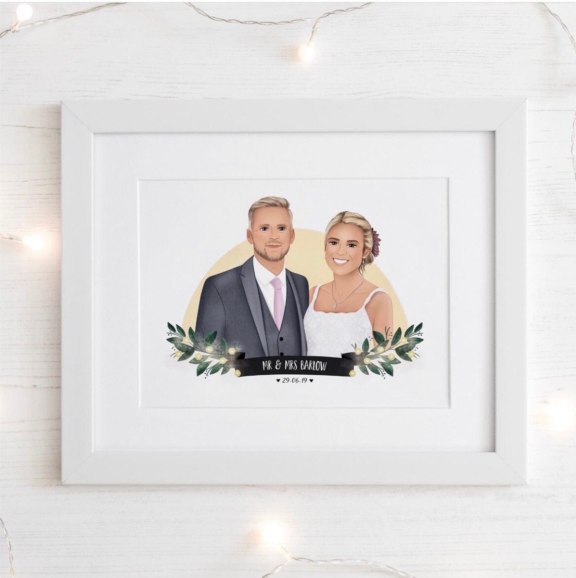 Personalised Wedding Print, Wedding Illustration, Couple Gift, Bride ...