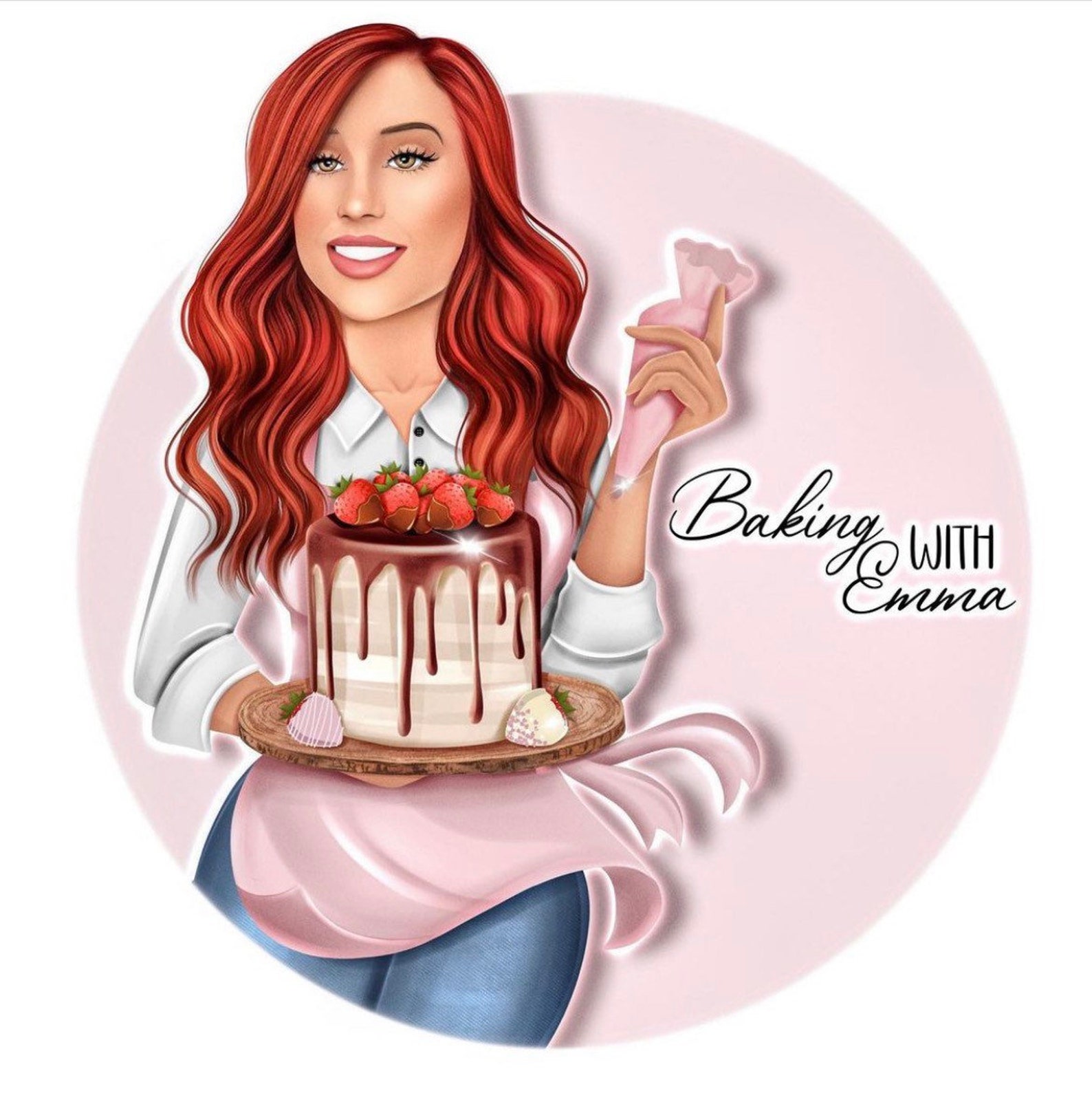 Baker Cartoon Logo Design, Dessert Maker Logo, Cake Shop Logo, Custom ...