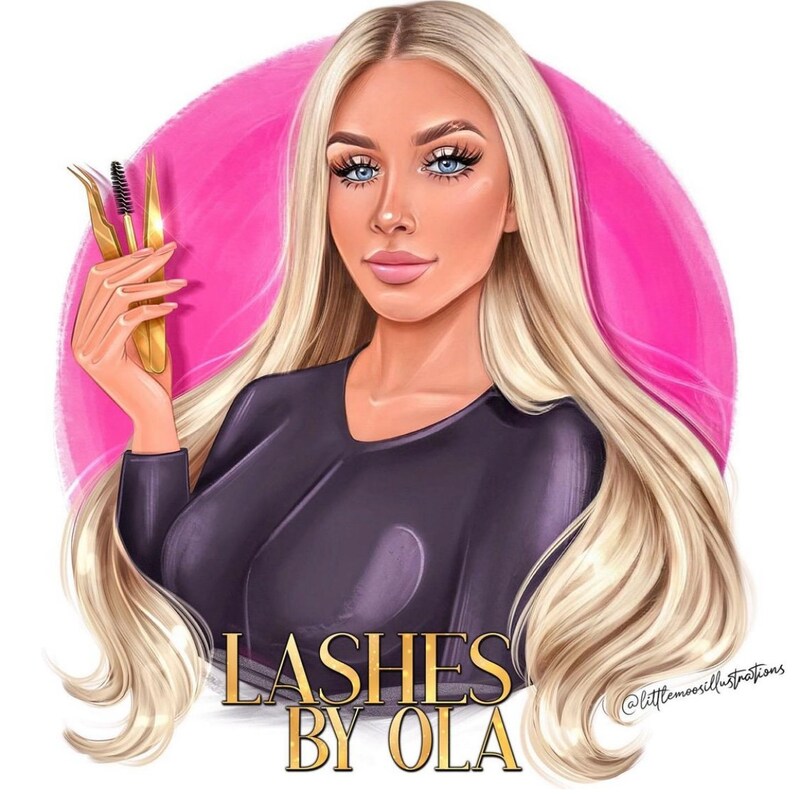 Custom Lash Artist Cartoon Logo: Beauty Salon Design (digital Item) - Etsy