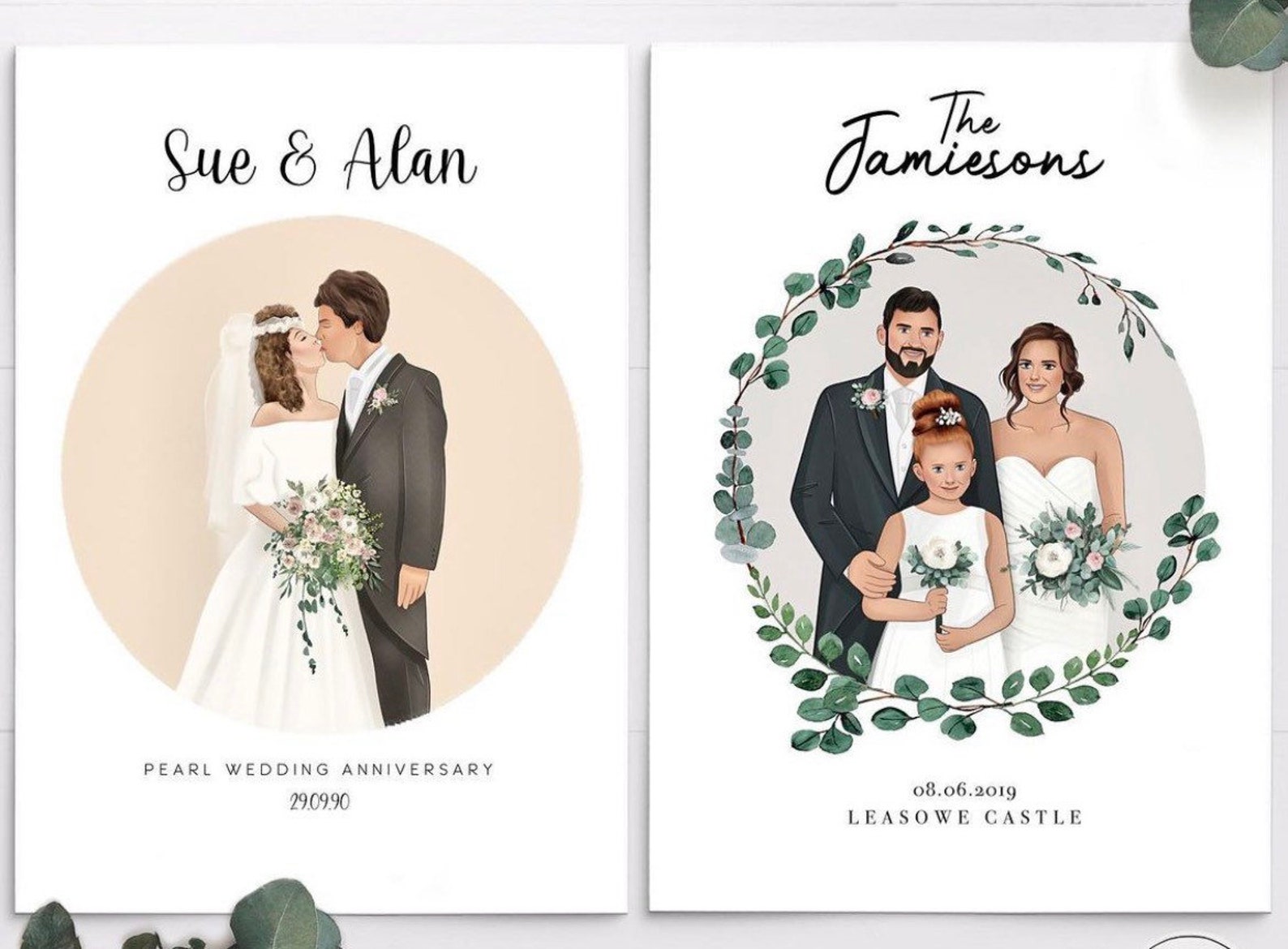 Personalised Wedding Print, Wedding Illustration, Couple Gift, Bride ...