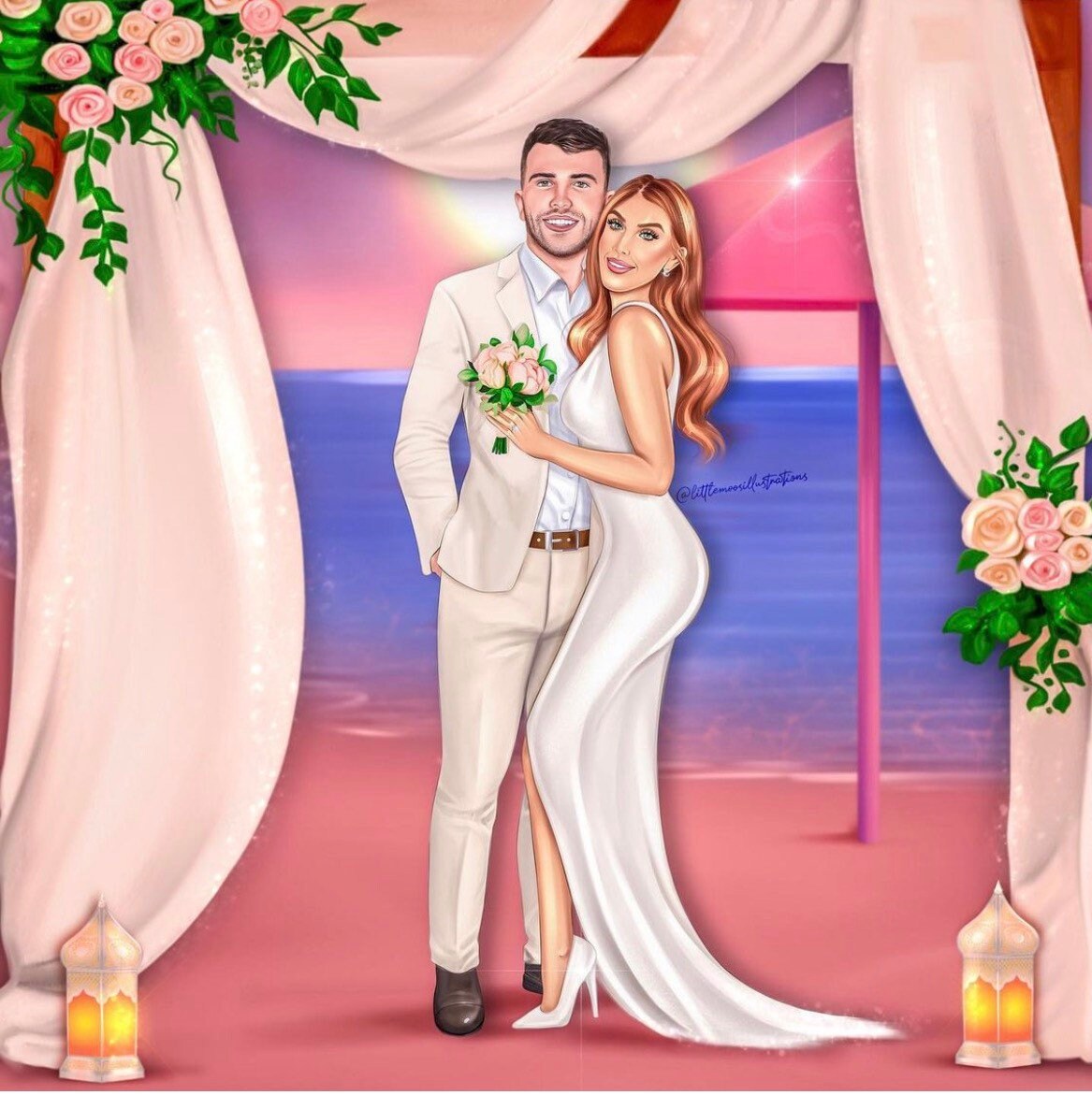 Personalised Wedding Print, Wedding Illustration, Couple Gift, Bride ...