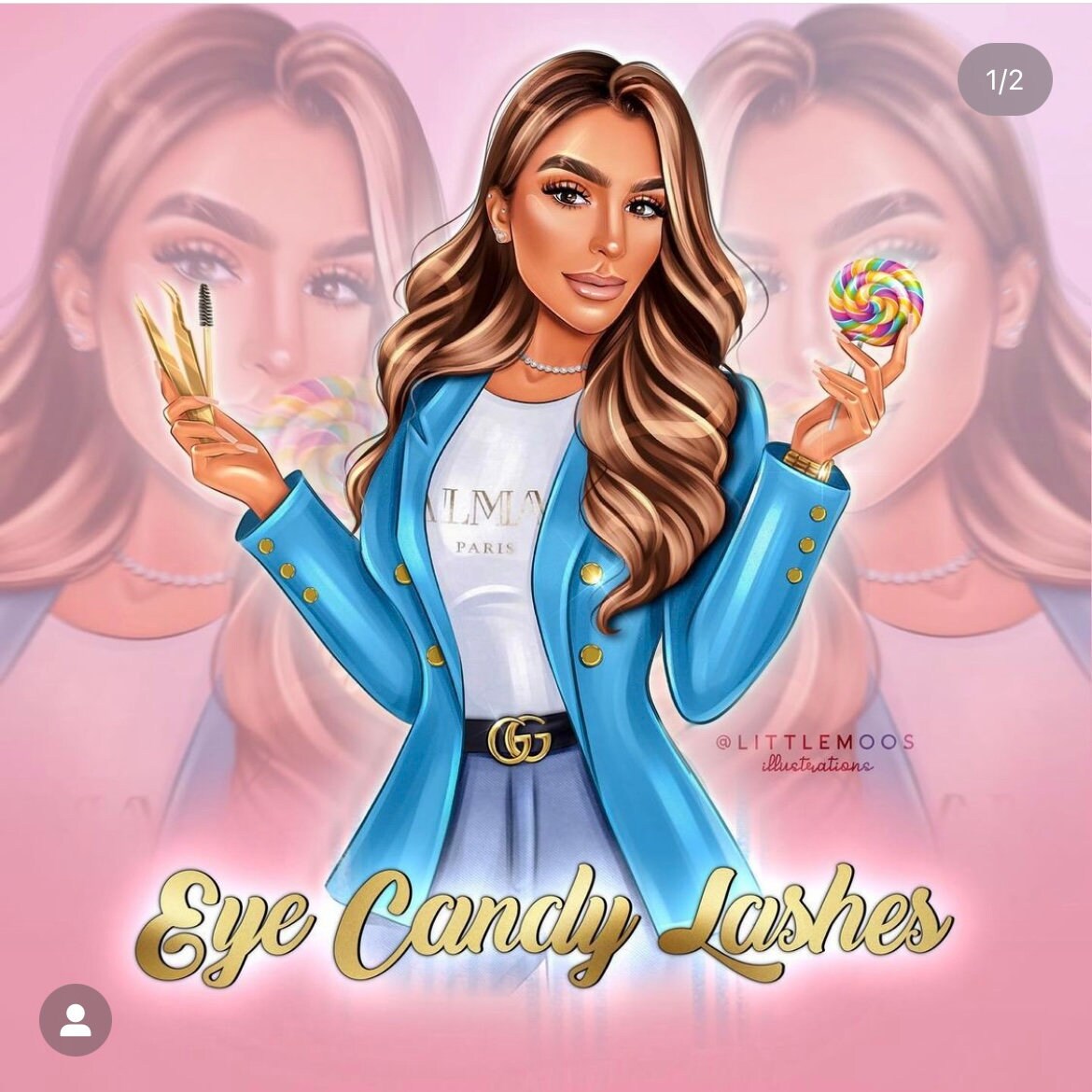Custom Lash Artist Cartoon Logo: Beauty Salon Design (digital Item) - Etsy