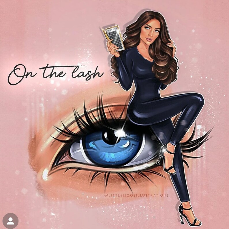 Custom Lash Artist Cartoon Logo: Beauty Salon Design (digital Item) - Etsy