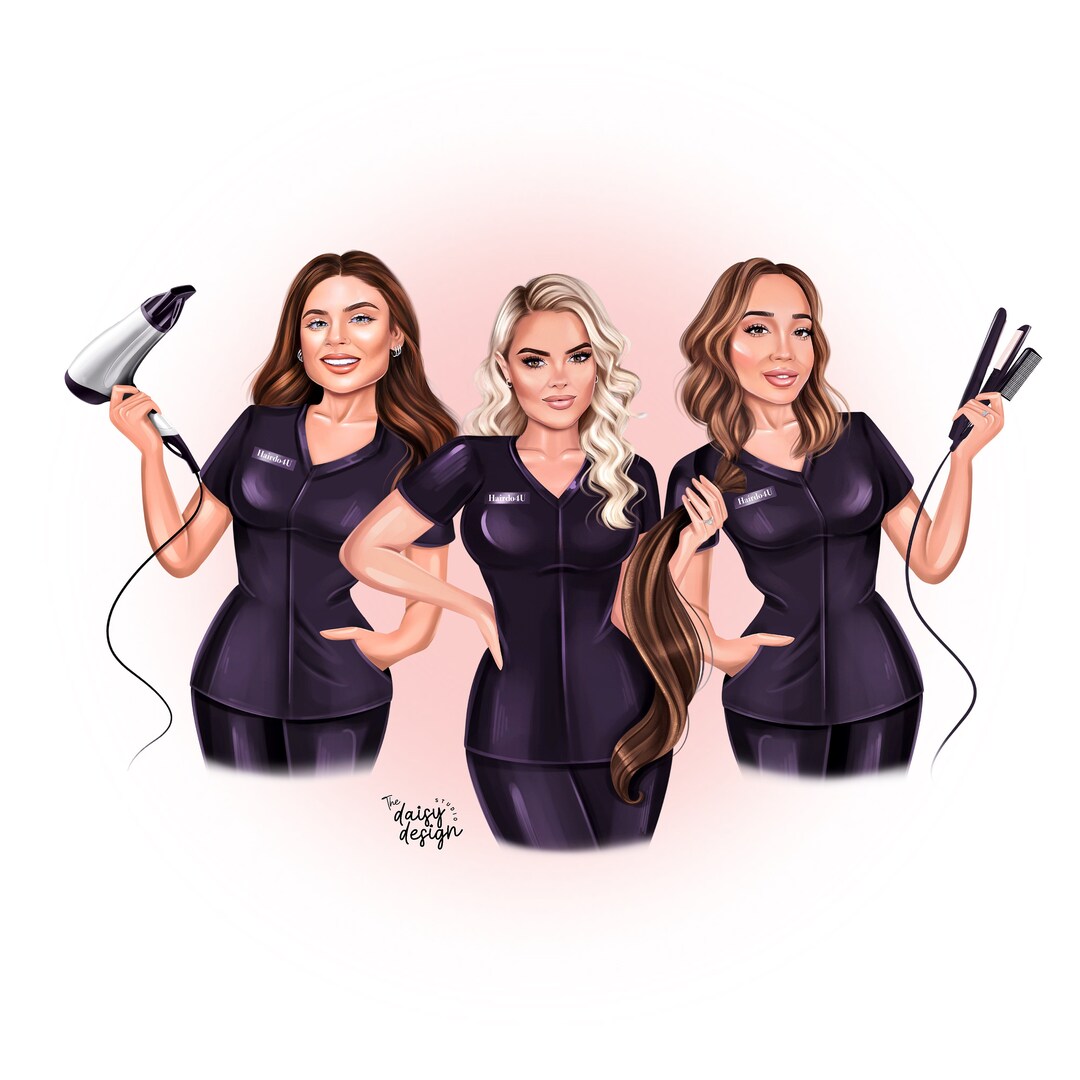 Custom Cartoon Staff Logo: Beauty Salon Branding (digital Item) - Etsy