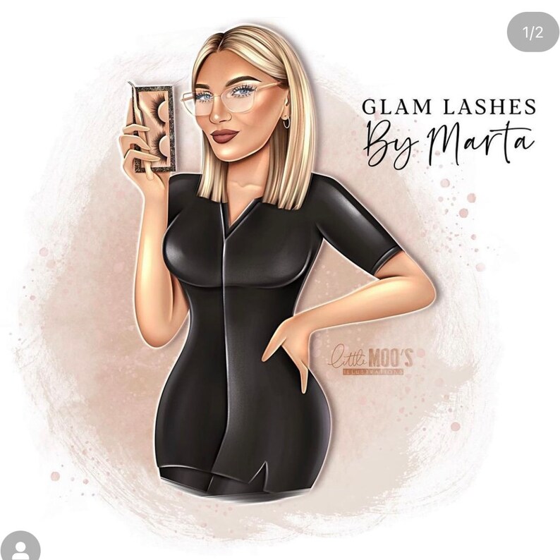 Custom Lash Artist Cartoon Logo: Beauty Salon Design (digital Item) - Etsy