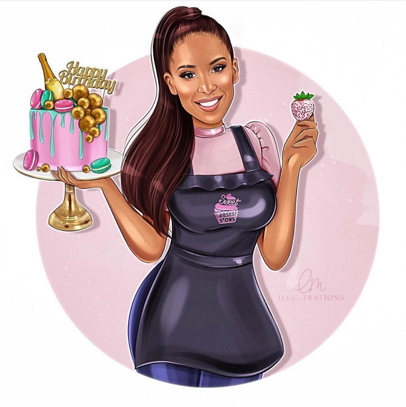 Baker Cartoon Logo Design, Dessert Maker Logo, Cake Shop Logo, Custom ...