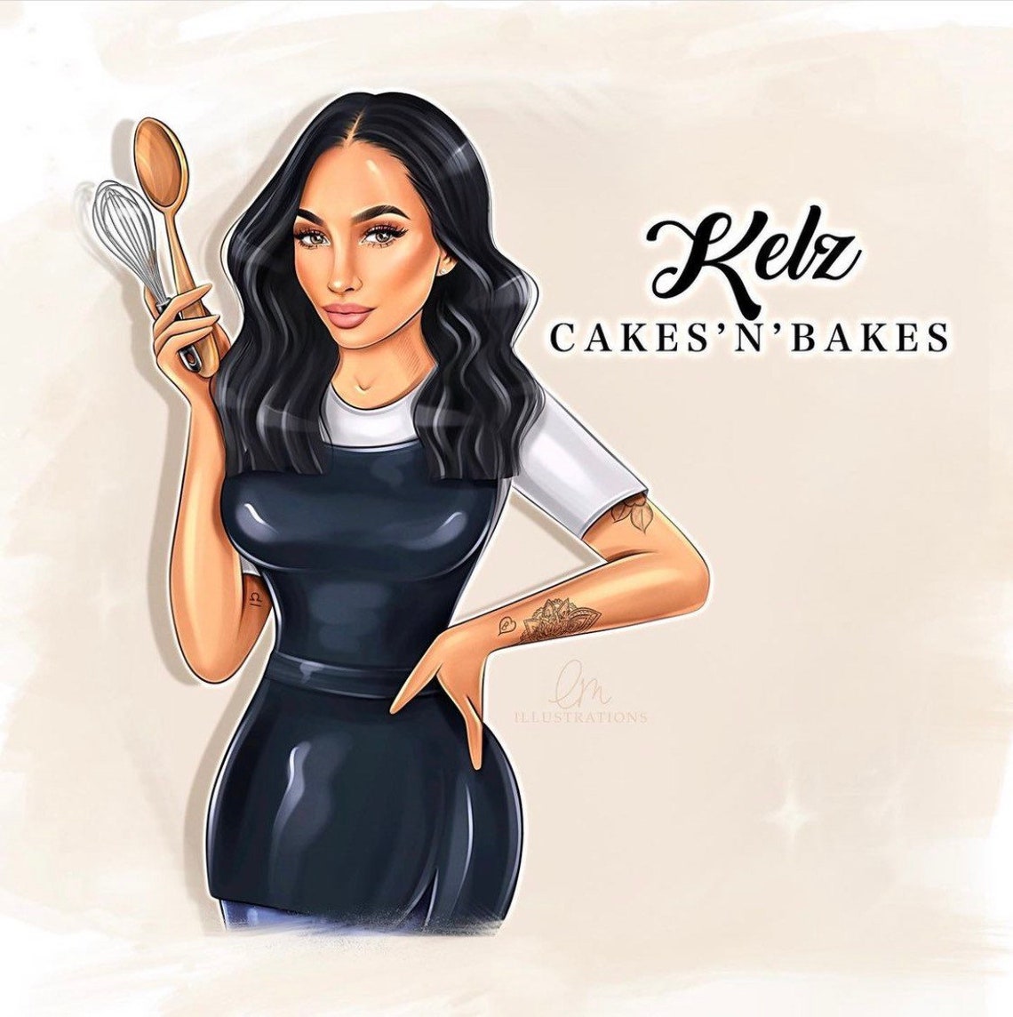 Baker Cartoon Logo Design, Dessert Maker Logo, Cake Shop Logo, Custom ...