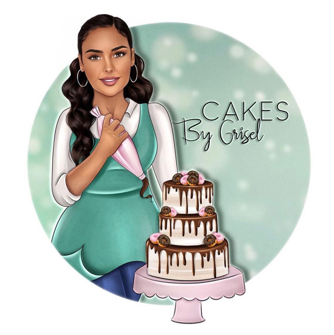 Baker Cartoon Logo Design, Dessert Maker Logo, Cake Shop Logo, Custom ...