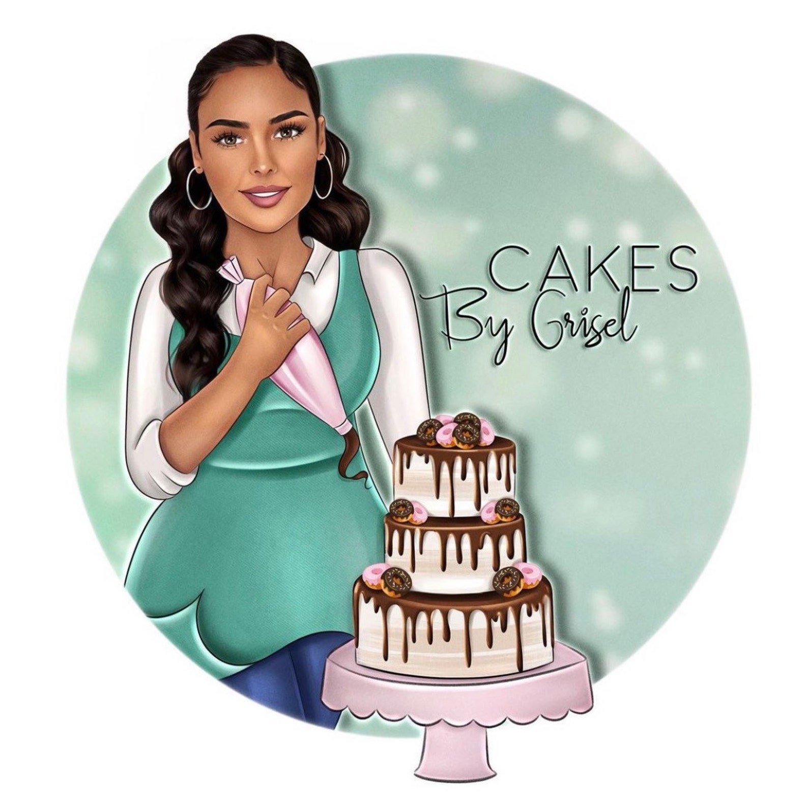 Baker Cartoon Logo Design, Dessert Maker Logo, Cake Shop Logo, Custom ...