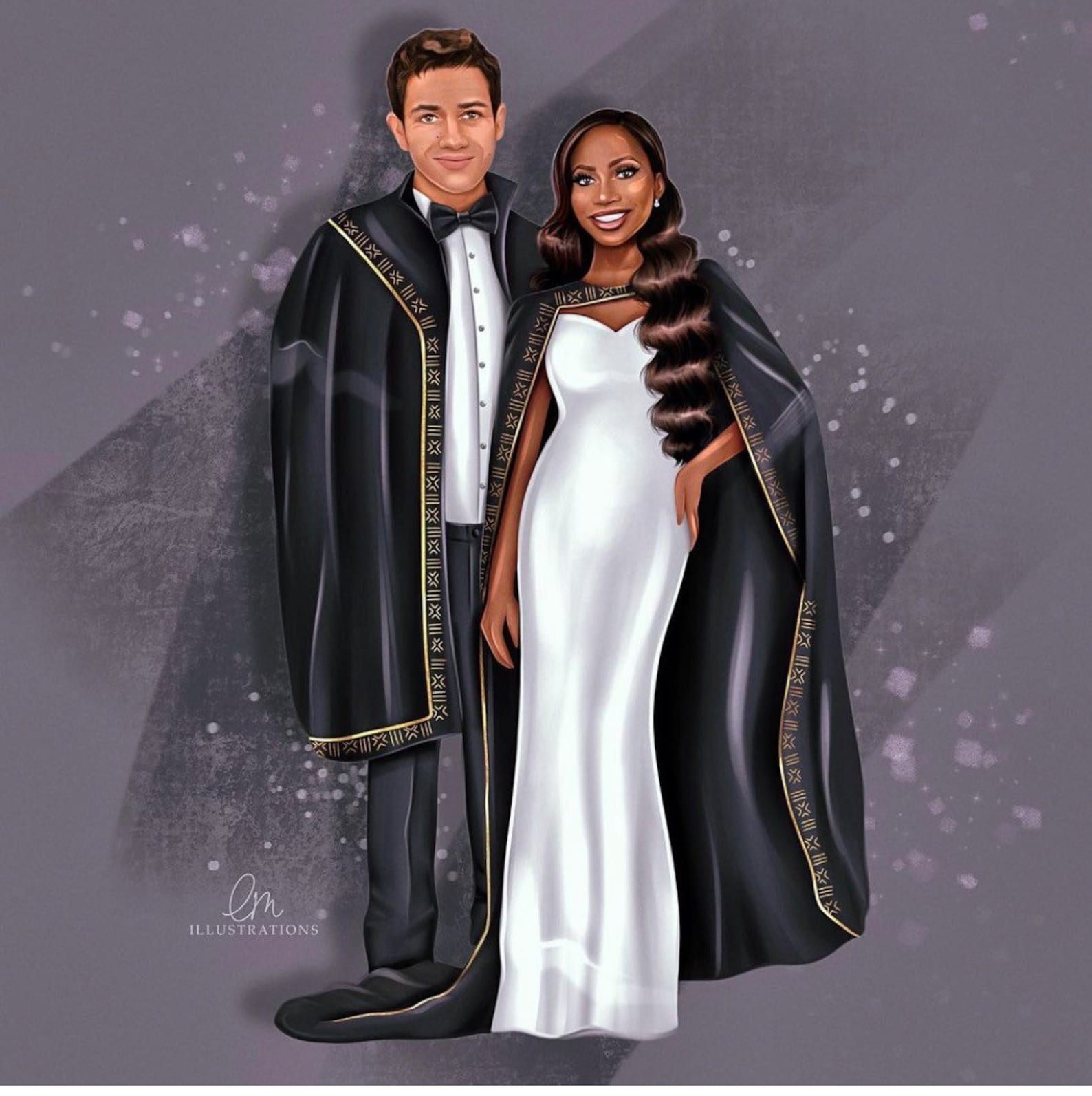 Personalised Wedding Print, Wedding Illustration, Couple Gift, Bride ...