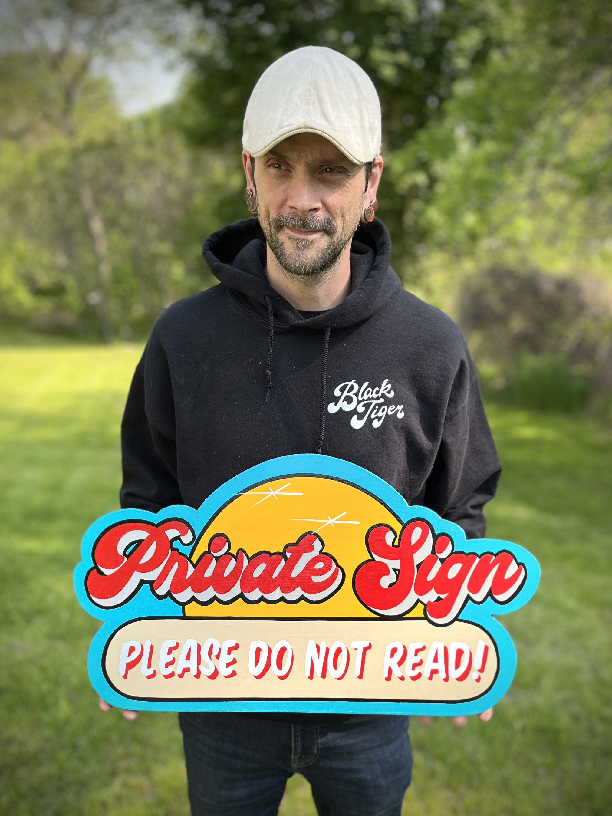 Hand-painted private Sign Custom Wooden Sign 24x13 - Etsy