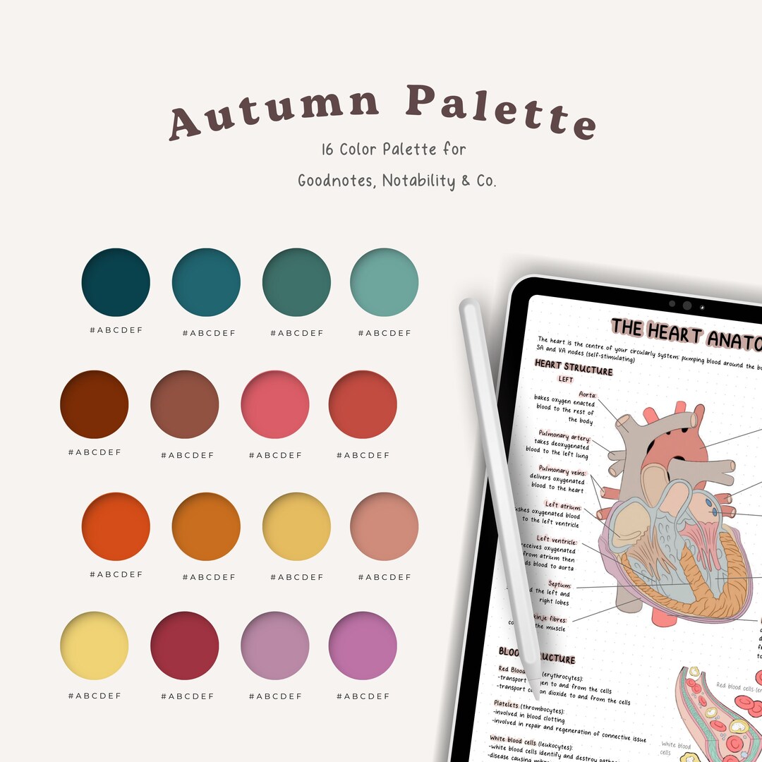 Autumn Palette, Digital Planner Color Swatches, Design Ideas Color ...