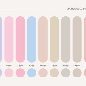 Starter Palette, Digital Planner Color Swatches, Design Ideas Color ...