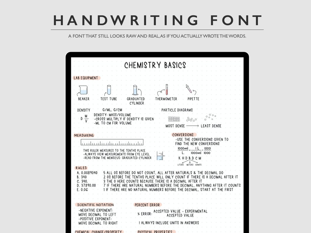Handwritten Capitals Font for Digital Planner and Student Note - Etsy