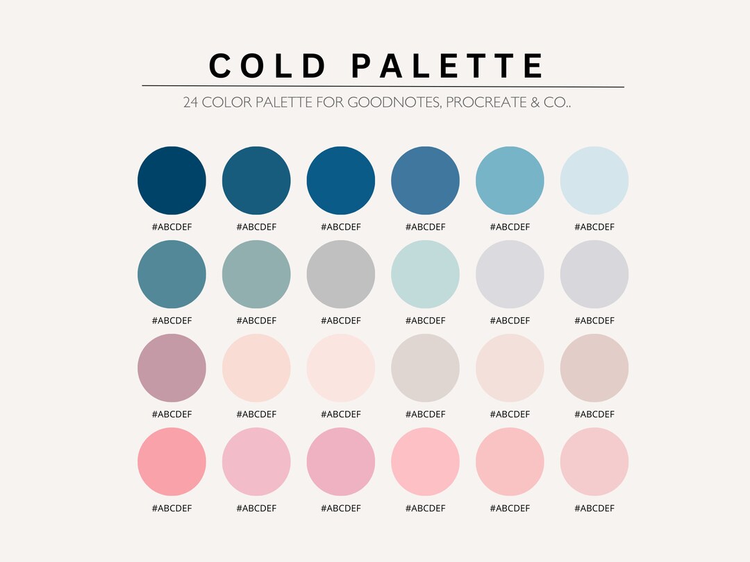 Cold Winter Palette, Digital Planner Color Swatches, Design Ideas Color ...