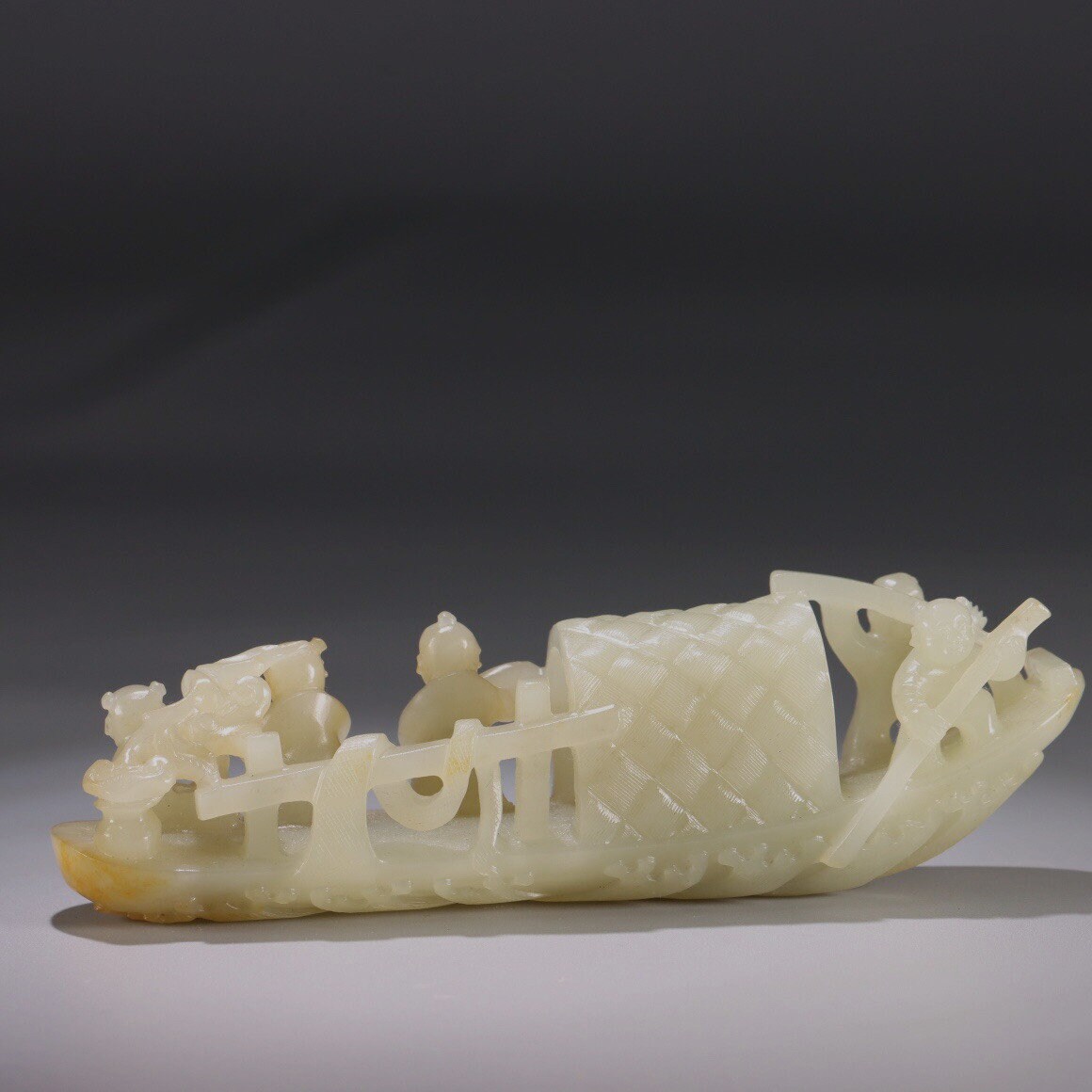 Chinese Antique Hetian Jade Boat - Etsy