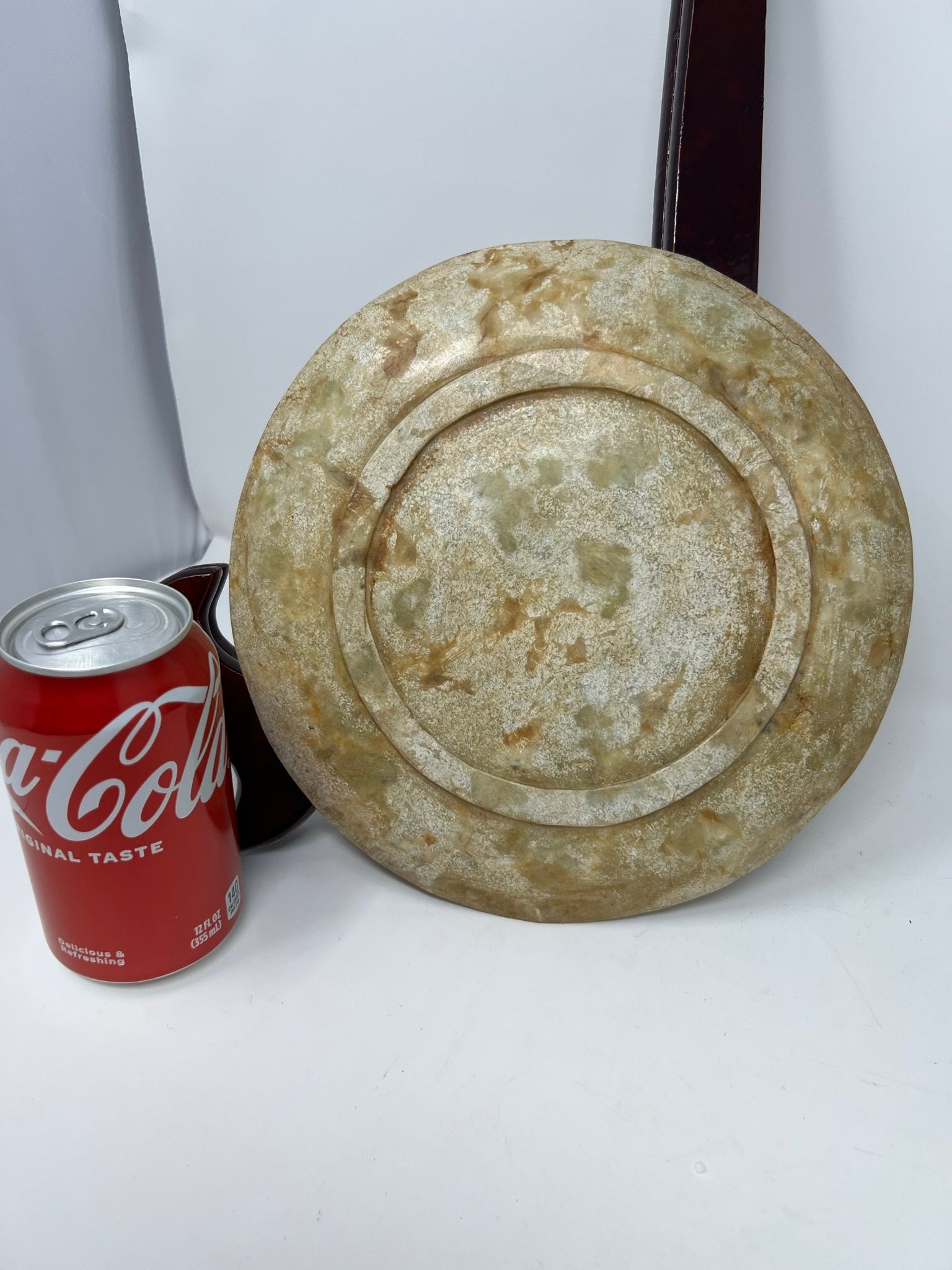 Chinese Vintage Antique Reproduction Archaic Soft Jade Plate 9.5 W ...