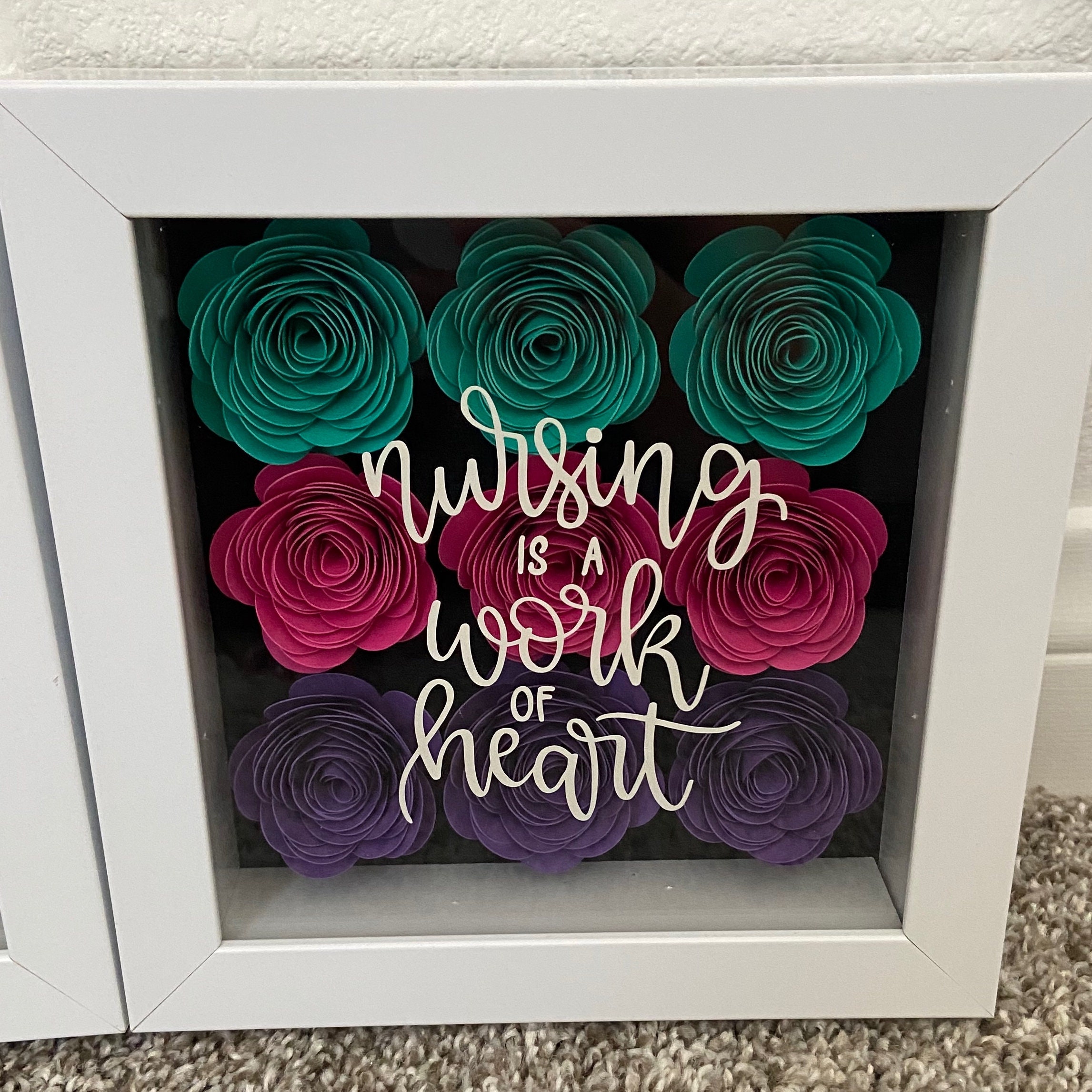 Paper Flower Shadow Box 6x6 - Etsy
