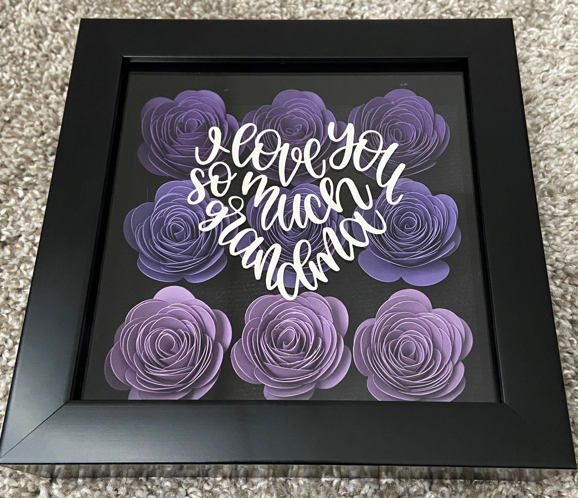 Paper Flower Shadow Box 6x6 - Etsy