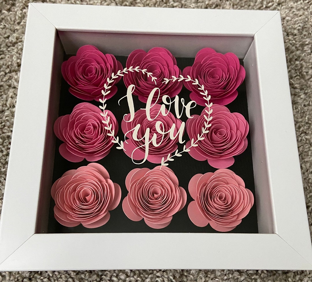 Paper Flower Shadow Box 6x6 - Etsy