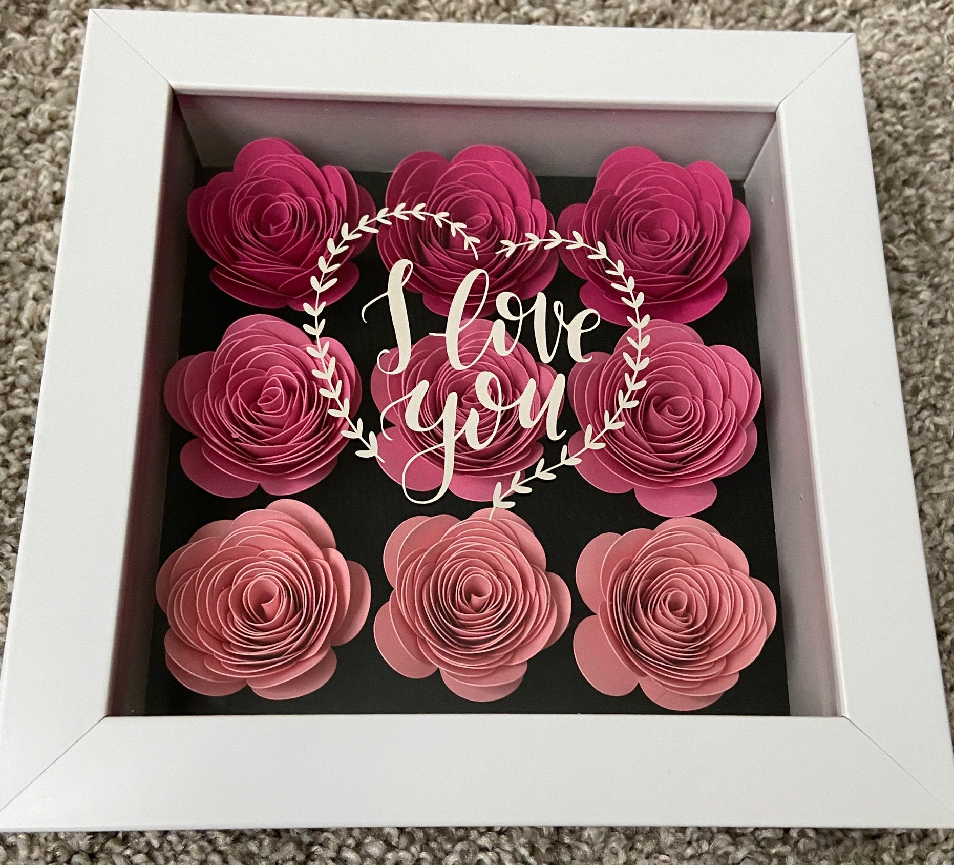 Paper Flower Shadow Box 6x6 - Etsy