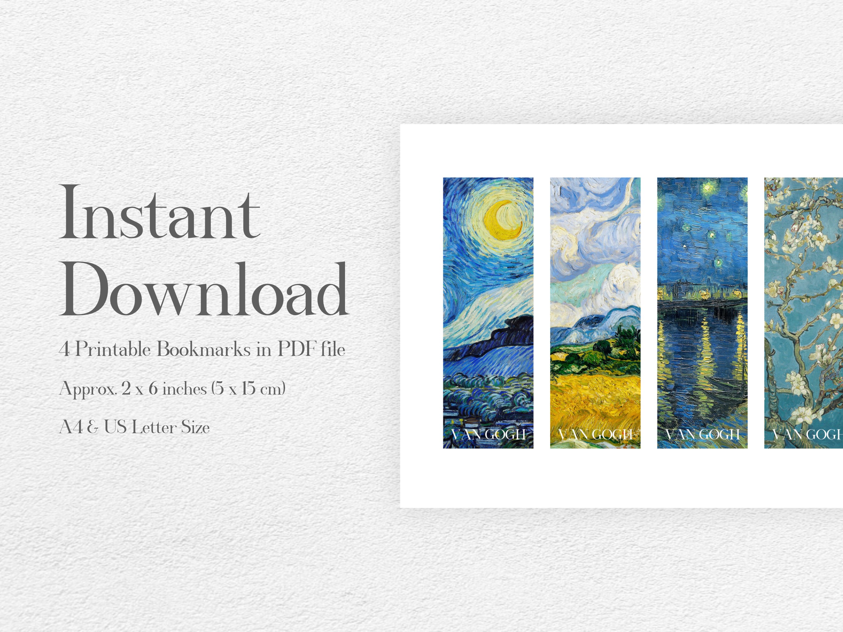 Van Gogh Printable Bookmarks Aesthetic Bookmark Set - Etsy UK