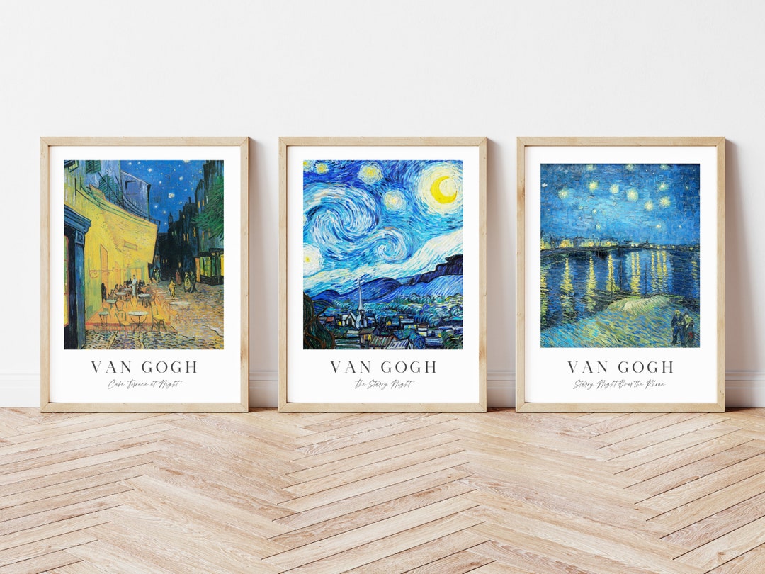 Set of 3 Van Gogh Print, Starry Night Print, Van Gogh Poster ...