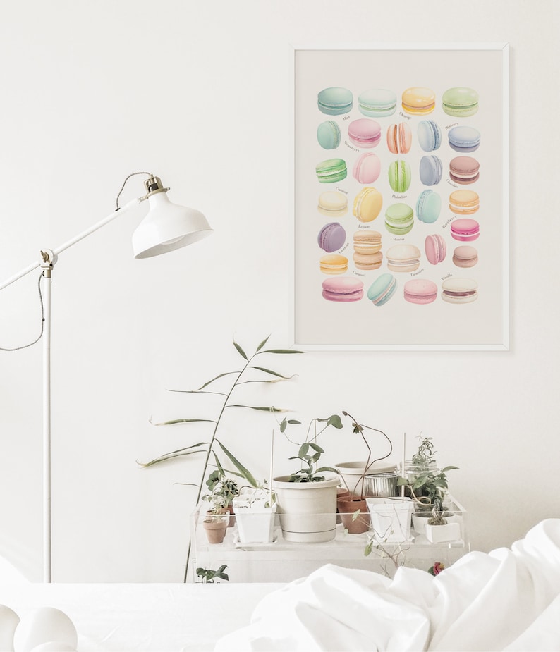 French Pastry Art Print Macaron Art Print Paris Cafe Prit - Etsy