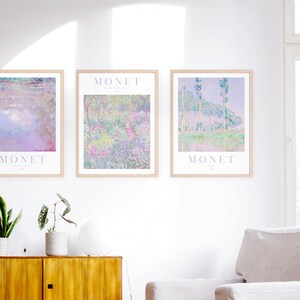 Set of 3 Monet Print, Monet Painting Gallery Wall Set, Lavender Gallery ...