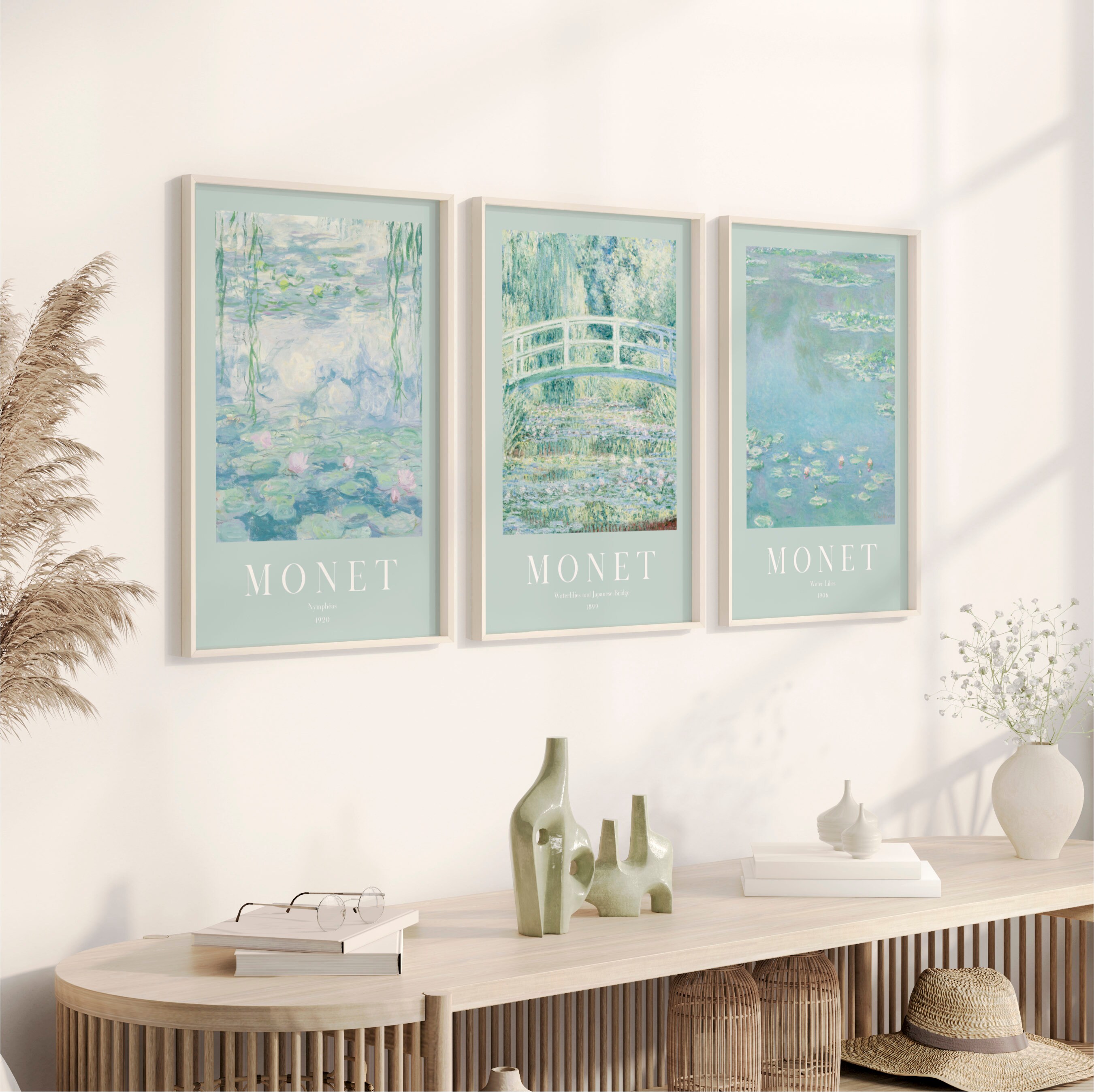 Claude Monet Printable Wall Art Set of 3 | Modern Minimalist Digital ...