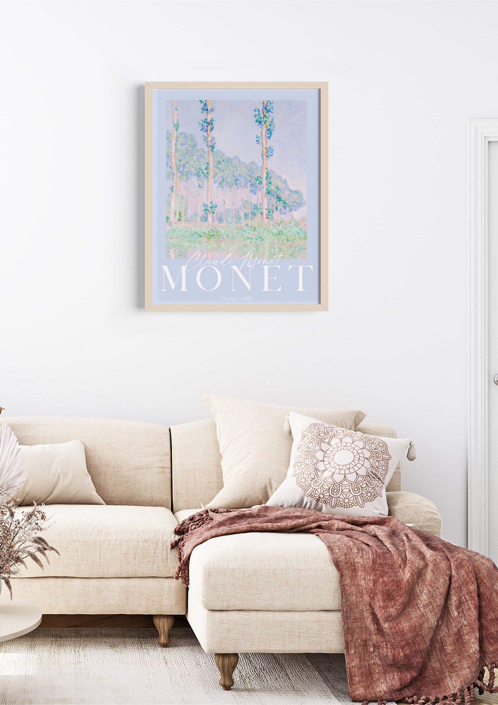 Monet Print, Pale Blue Wall Art, Claude Monet Poster, Classic Painting ...
