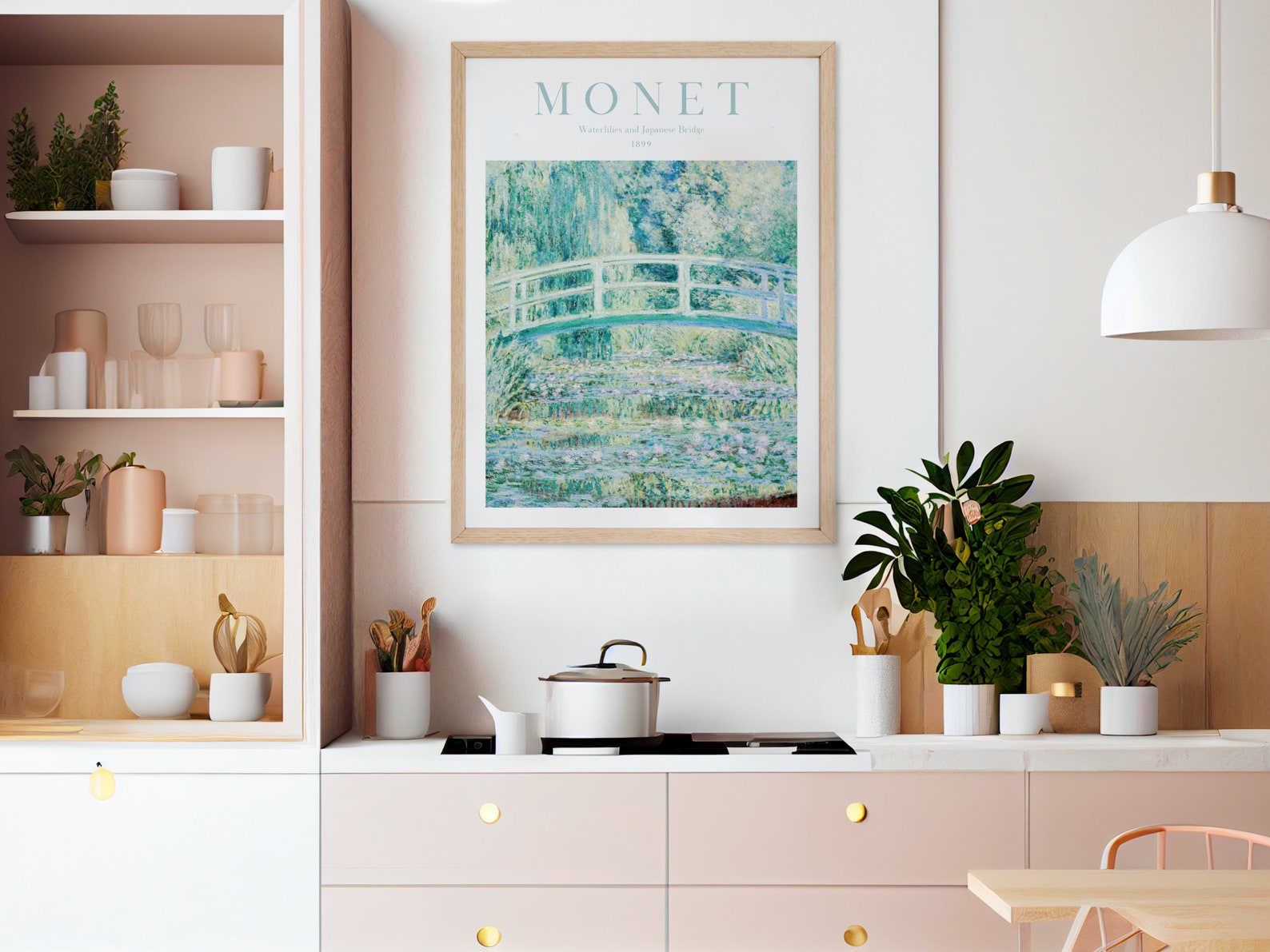Monet Print Set of 3, Monet Poster, Monet Water Lillies Print, Pale ...
