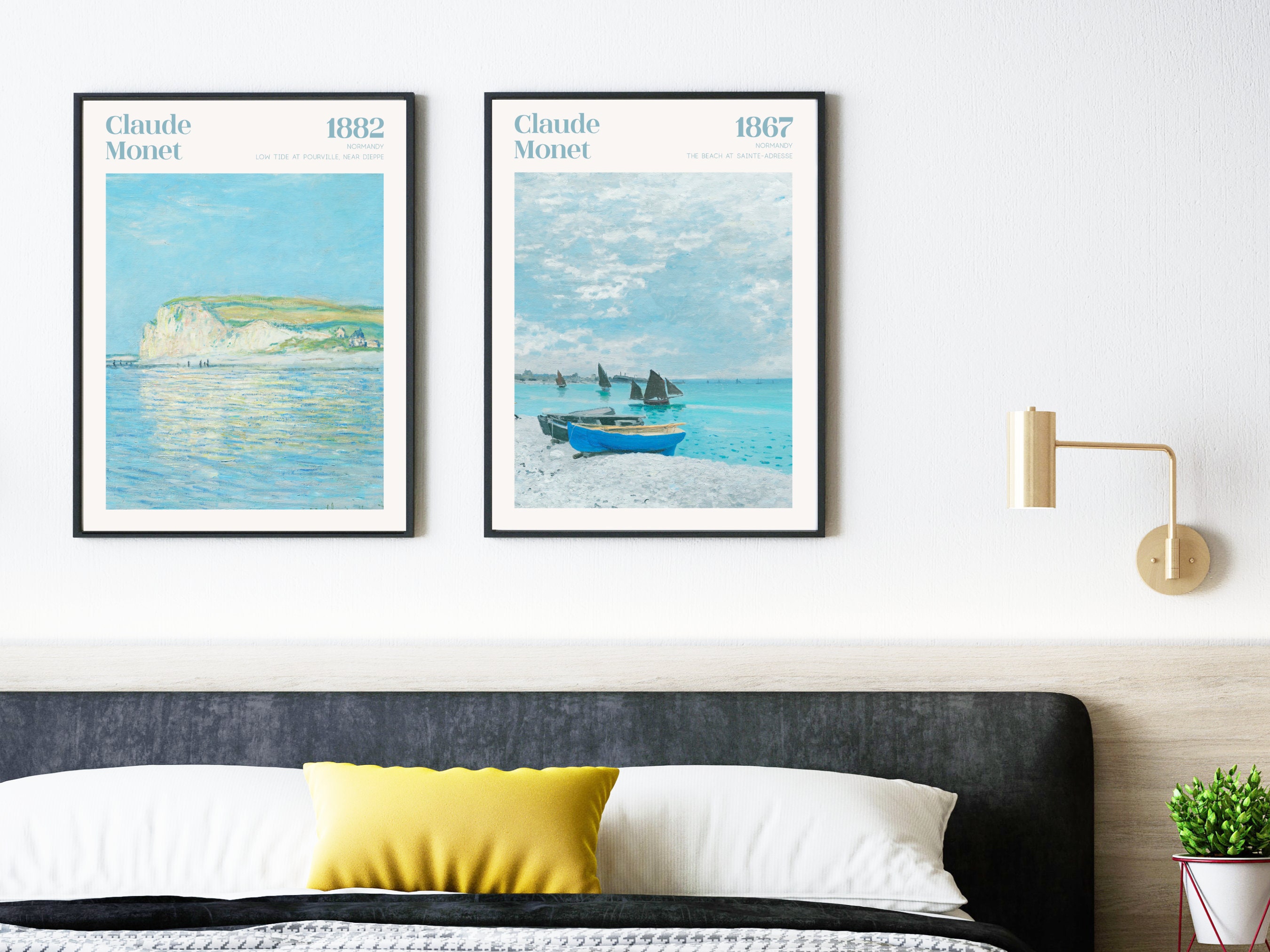 Set of 3 Monet Print, Nautical Gallery Wall, Coastal Art Prints, Beach ...