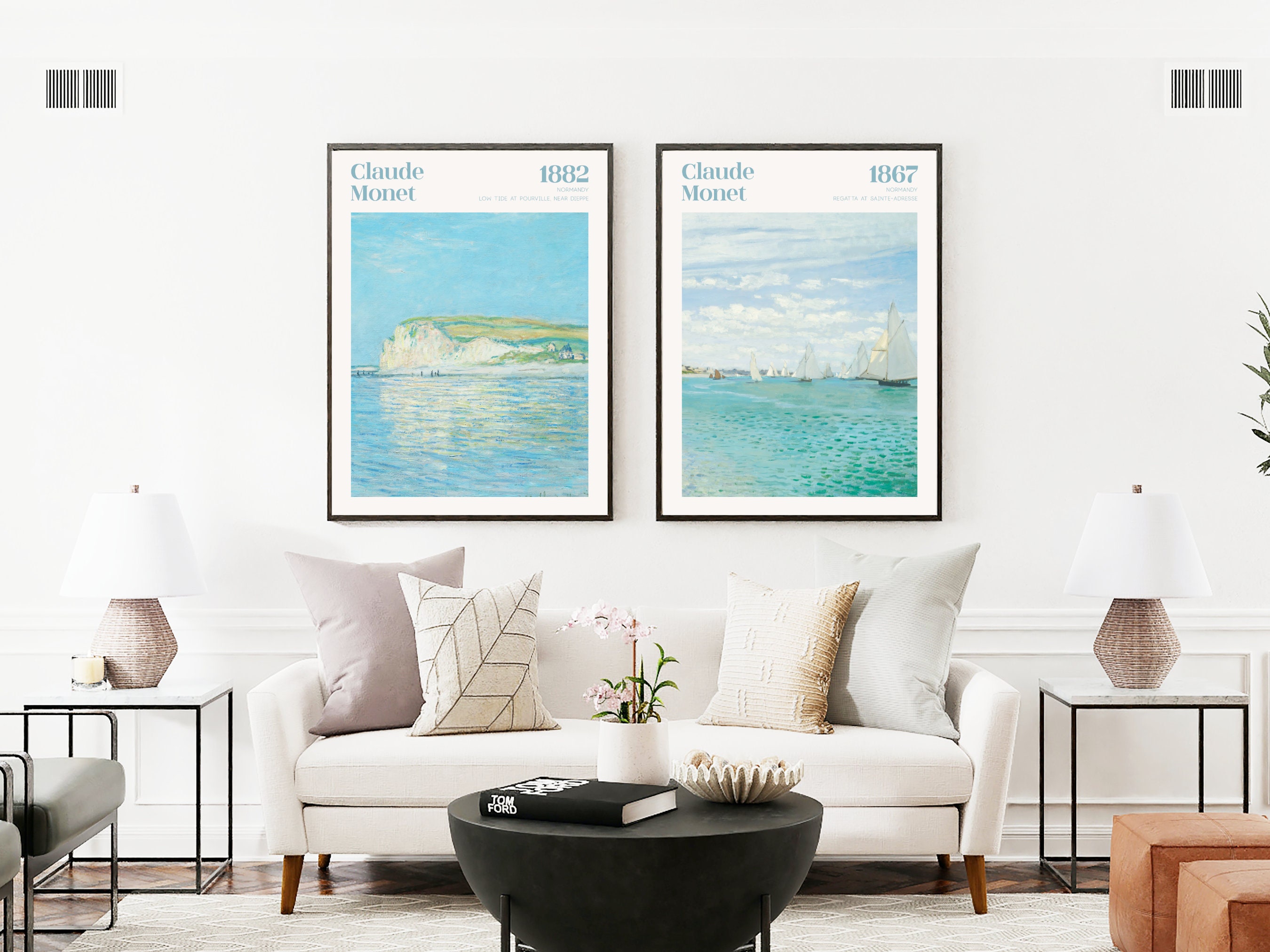 Set of 3 Monet Print, Nautical Gallery Wall, Coastal Art Prints, Beach ...