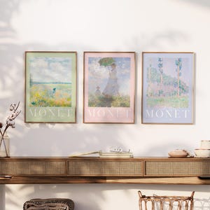 Set of 3 Monet Print, Monet Gallery Wall Set, Pastel Claude Monet Art ...