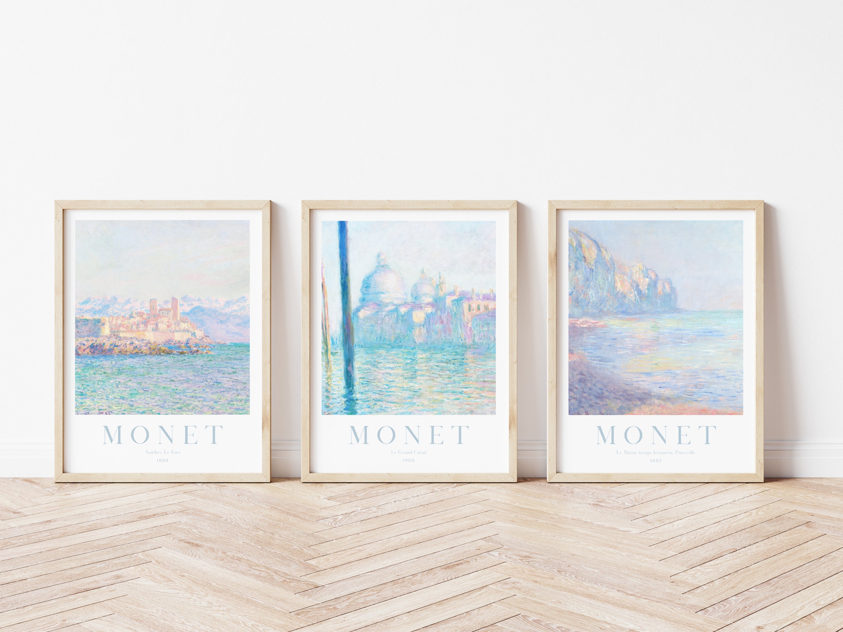Set of 6 Monet Beach Print, Nautical Gallery Wall, Coastal Art Prints ...