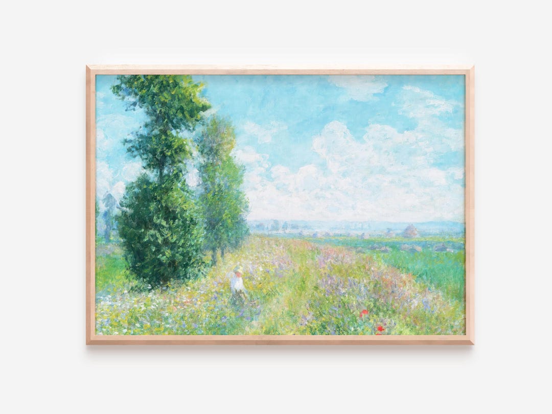 Claude Monet Meadow With Poplars Print, Impressionist Landscape Art ...